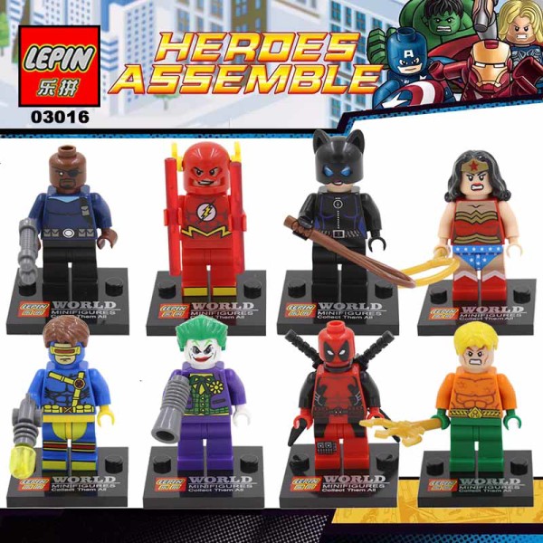 2015 new Lepin 8pcs/set Super Heroes The Flash Deadpool Catwoman The ...