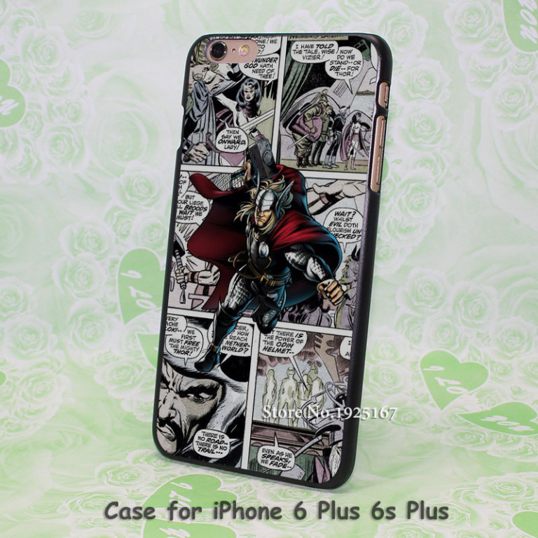 Super Heroes Thor Comic Pattern hard black Case Cover for iPhone 4 4s 5 ...