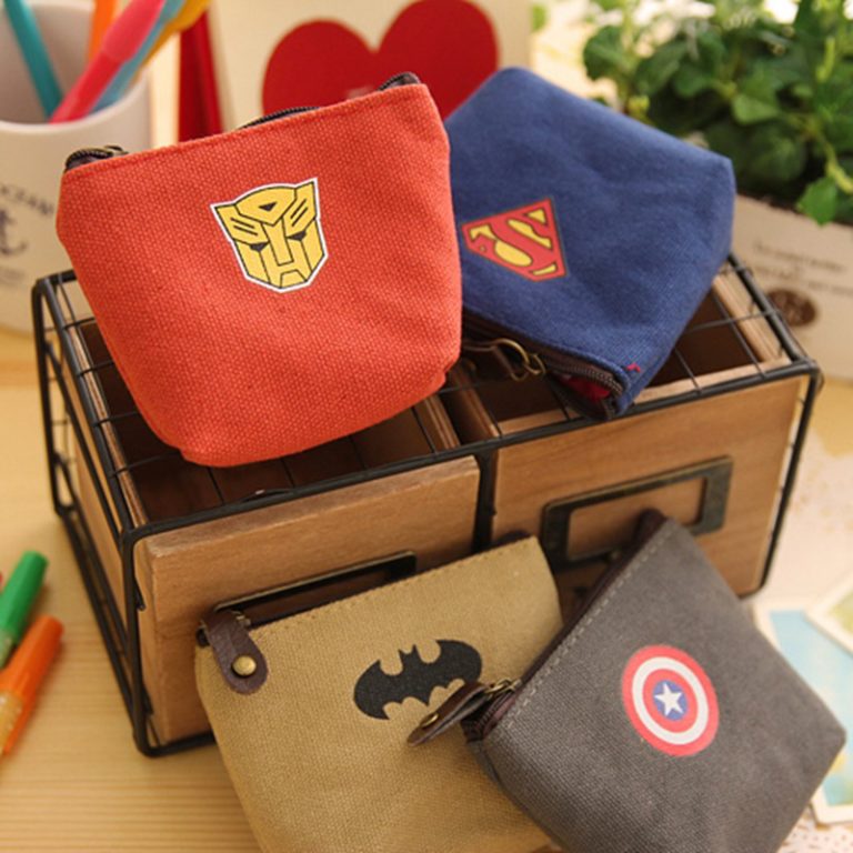 Kids Coin Purses Cartoon Superhero Batman Mini Key Coin Wallet Holders ...