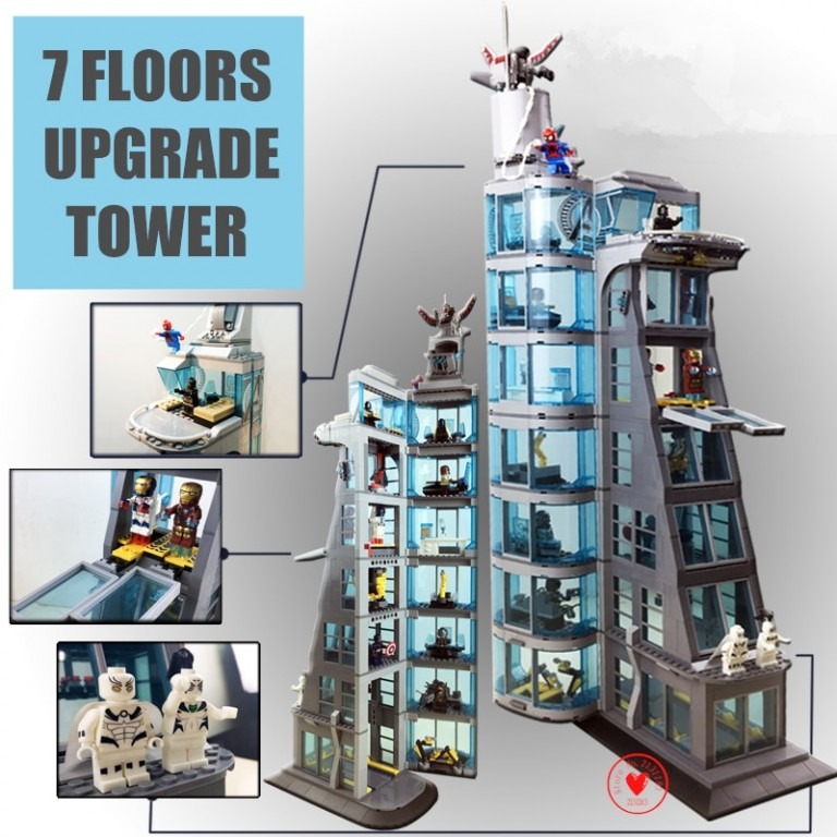 Upgraded Avengers Tower fit legoings infinity wars figures Super Heroes ...