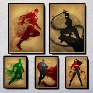 Marvel Comics Superhero Superman Batman Poster High Quality Vintage ...